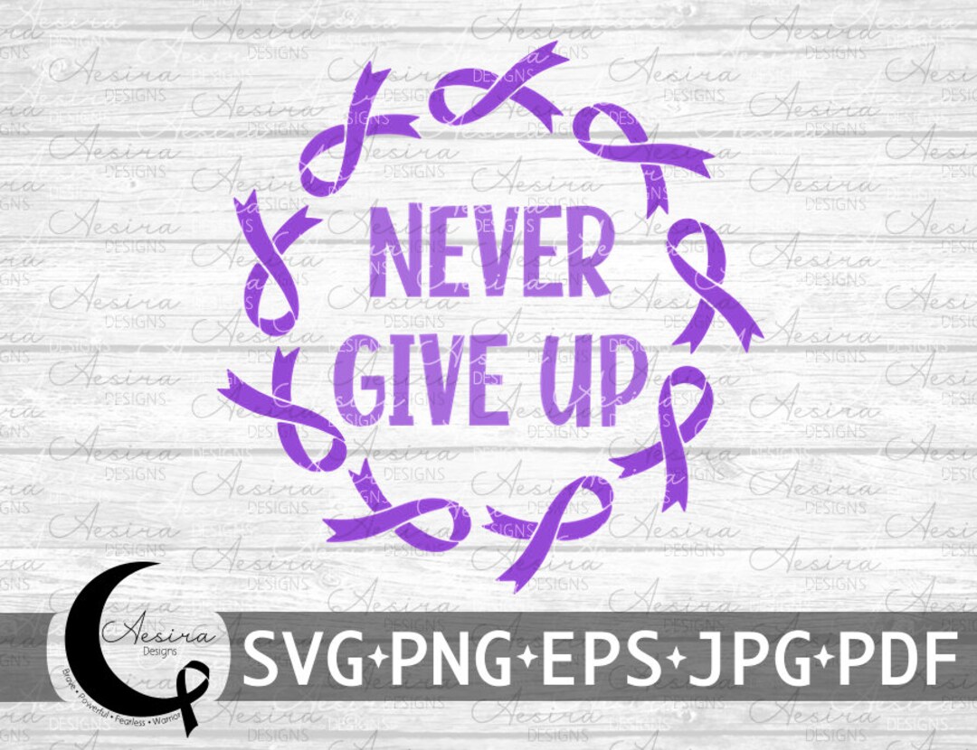 Cystic Fibrosis Never Give up Ribbon Svg, Cystic Fibrosis Awareness ...