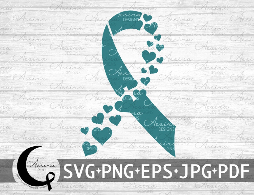 OCD Heart Ribbon Svg, Obsessive Compulsive Disorder Awareness Ribbon ...