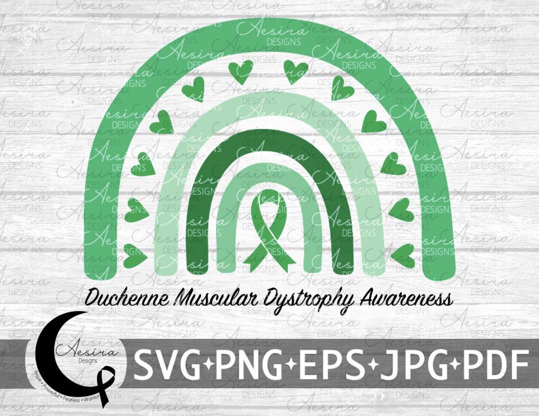 Duchenne Muscular Dystrophy Rainbow Ribbon Svg, Duchenne Syndrome ...