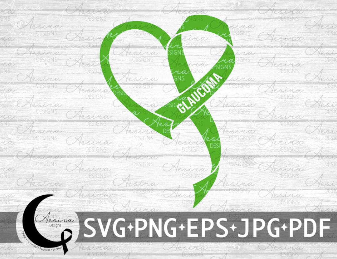 Glaucoma Heart Ribbon Svg, Glaucoma Awareness Ribbon, Glaucoma Support ...