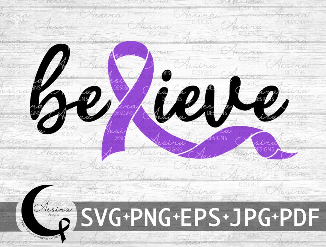 Cystic Fibrosis Believe Ribbon Svg, Cystic Fibrosis Awareness Ribbon ...