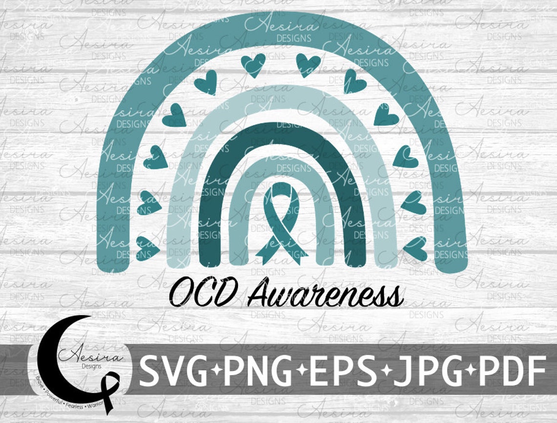 OCD Rainbow Ribbon Svg, Obsessive Compulsive Disorder Awareness Ribbon ...