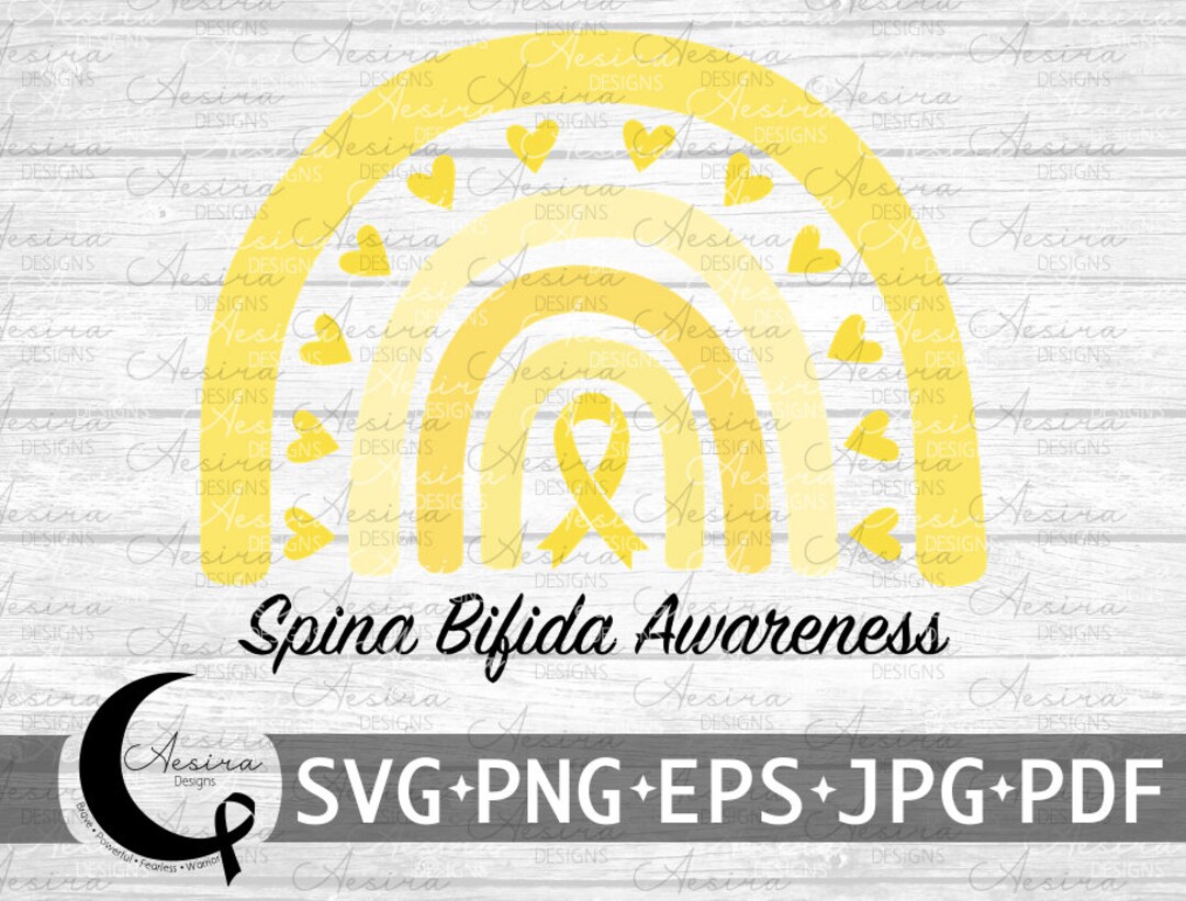 Spina Bifida Rainbow Ribbon Svg, Spina Bifida Awareness Ribbon, Spina ...