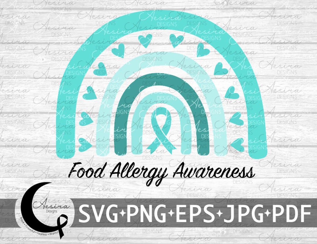 Food Allergy Rainbow Ribbon Svg, Food Allergy Awareness Ribbon, Food ...
