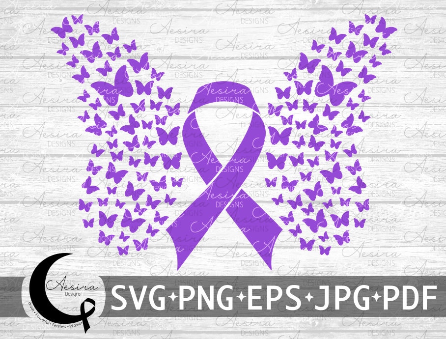 Cystic Fibrosis Butterfly Ribbon Svg, Cystic Fibrosis Awareness Ribbon ...