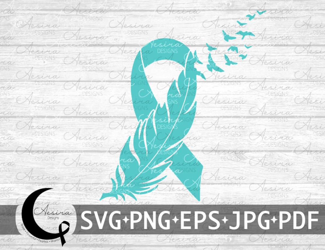 Addiction Recovery Feather Ribbon SVG, Addiction Recovery Awareness ...