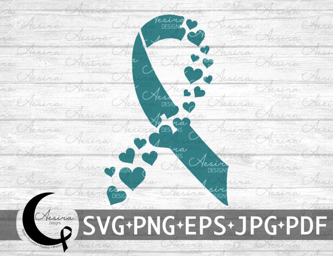 Anxiety Heart Ribbon SVG, Anxiety Awareness Ribbon, Anxiety Support ...