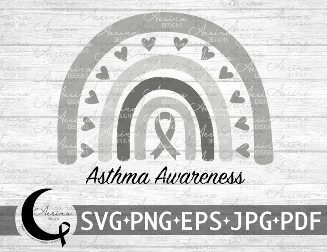 Asthma Rainbow Boho SVG, Asthma Awareness Ribbon, Asthma Support Squad ...