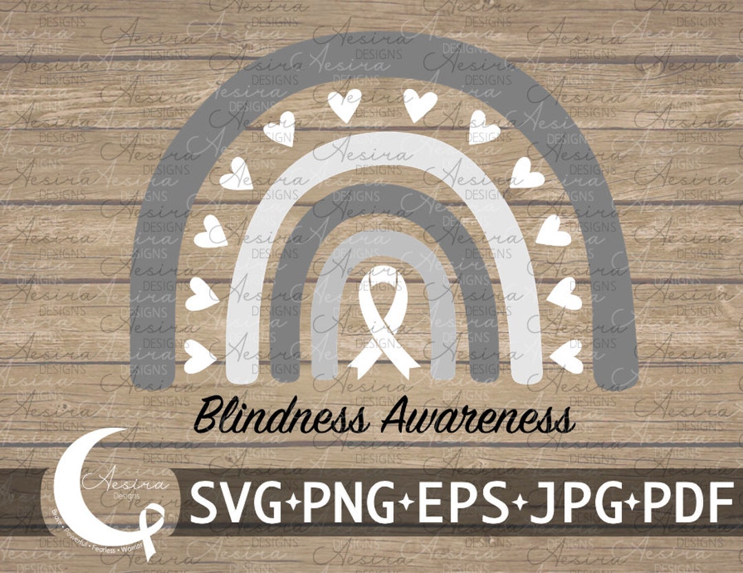 Blindness Rainbow Boho SVG, Blindness Awareness Ribbon, Blindness ...