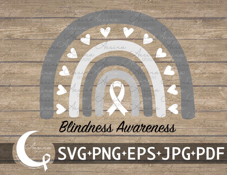 Blindness Rainbow Boho SVG, Blindness Awareness Ribbon, Blindness ...