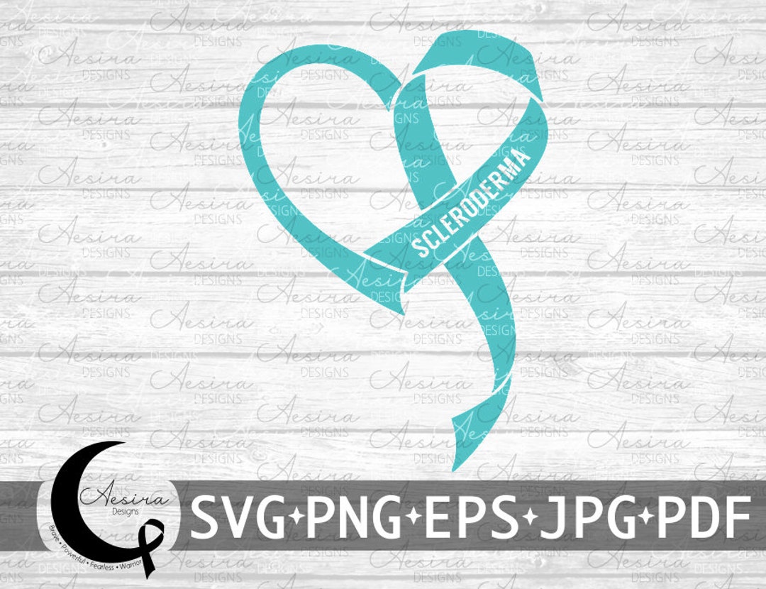 Scleroderma Heart Ribbon Svg, Scleroderma Awareness Ribbon, Scleroderma ...