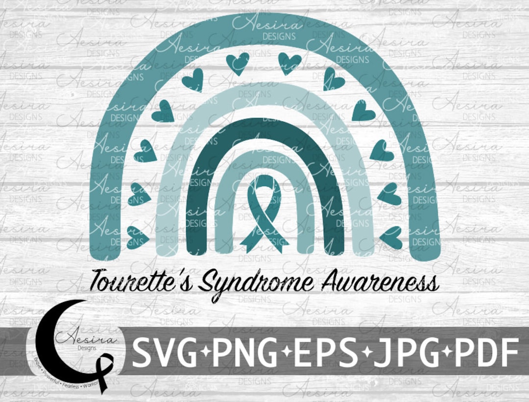 Tourette's Syndrome Rainbow Ribbon Svg, Tourette's Syndrome Awareness ...