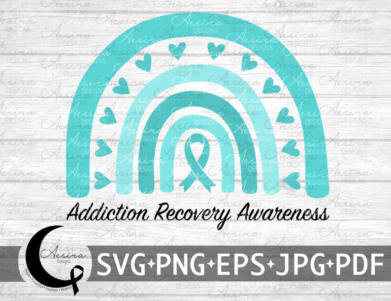 Addiction Recovery Rainbow Boho SVG, Addiction Recovery Awareness ...