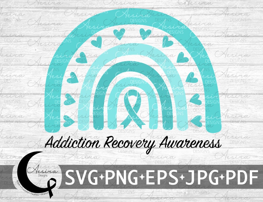 Addiction Recovery Rainbow Boho SVG, Addiction Recovery Awareness ...