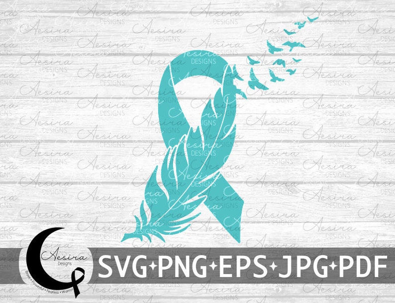 Scleroderma Feather Ribbon Svg, Scleroderma Awareness Ribbon ...