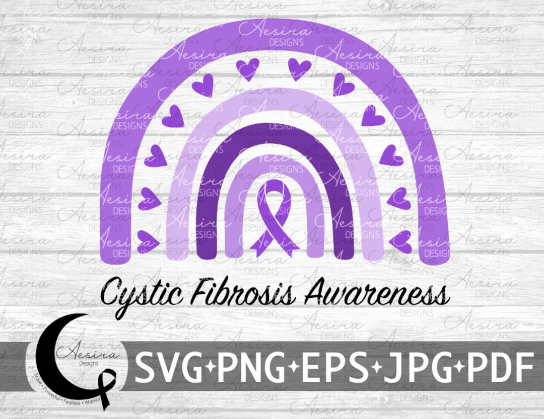 Cystic Fibrosis Rainbow Ribbon Svg, Cystic Fibrosis Awareness Ribbon ...