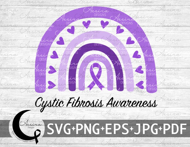 Cystic Fibrosis Rainbow Ribbon Svg, Cystic Fibrosis Awareness Ribbon, Cystic Fibrosis Support ...