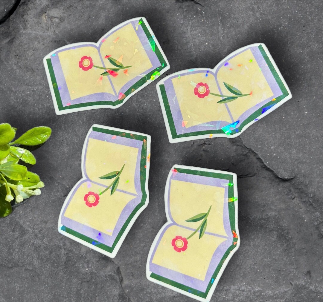 Cute Book Sticker, Book Stickers, Laptop Stickers, Waterbottle Sticker ...