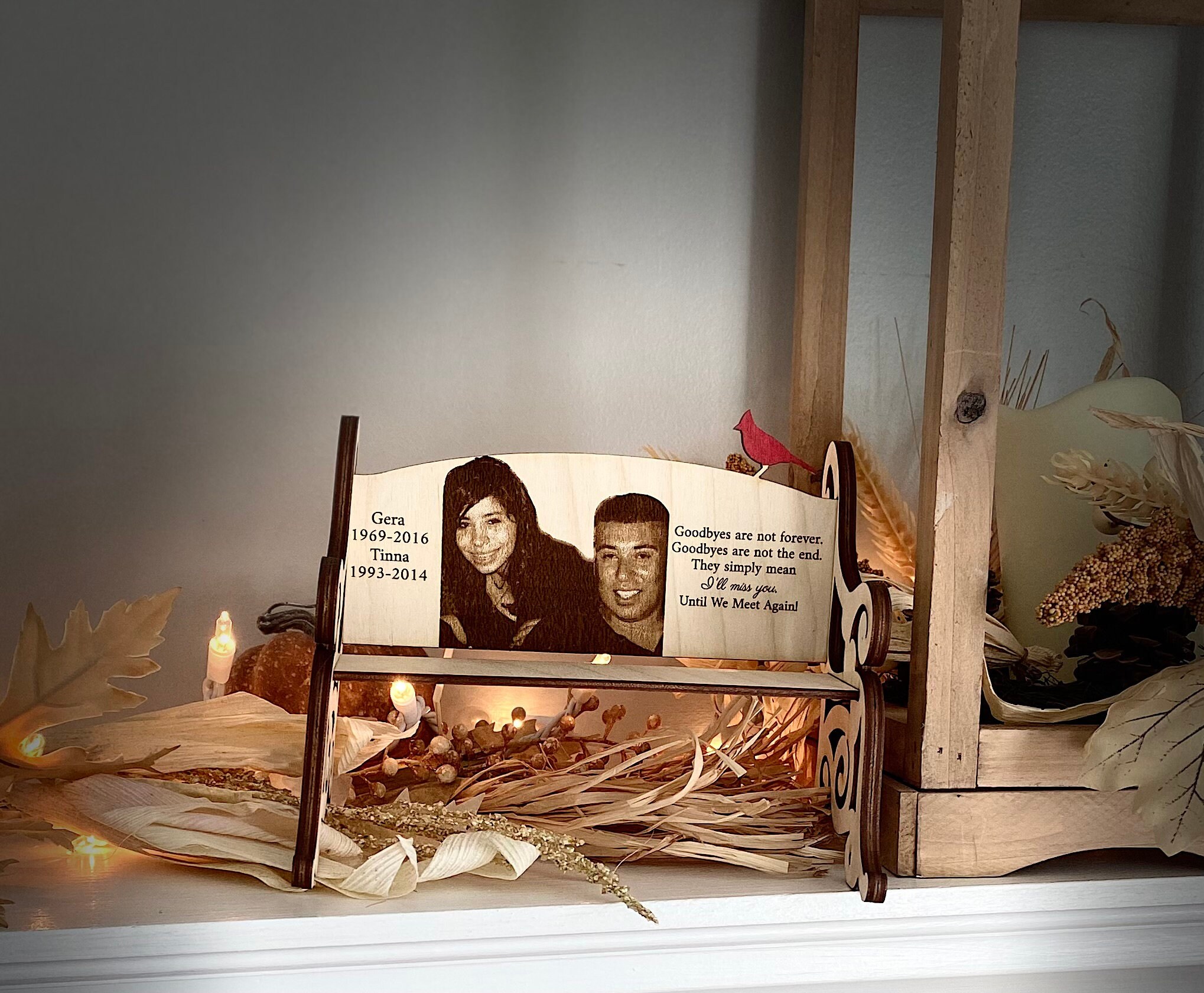 Memorial Wooden Mini Bench - Etsy