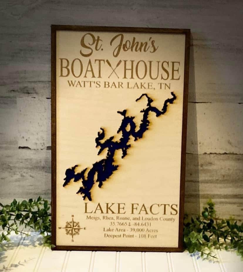 Wooden Lake Map Sign - Etsy