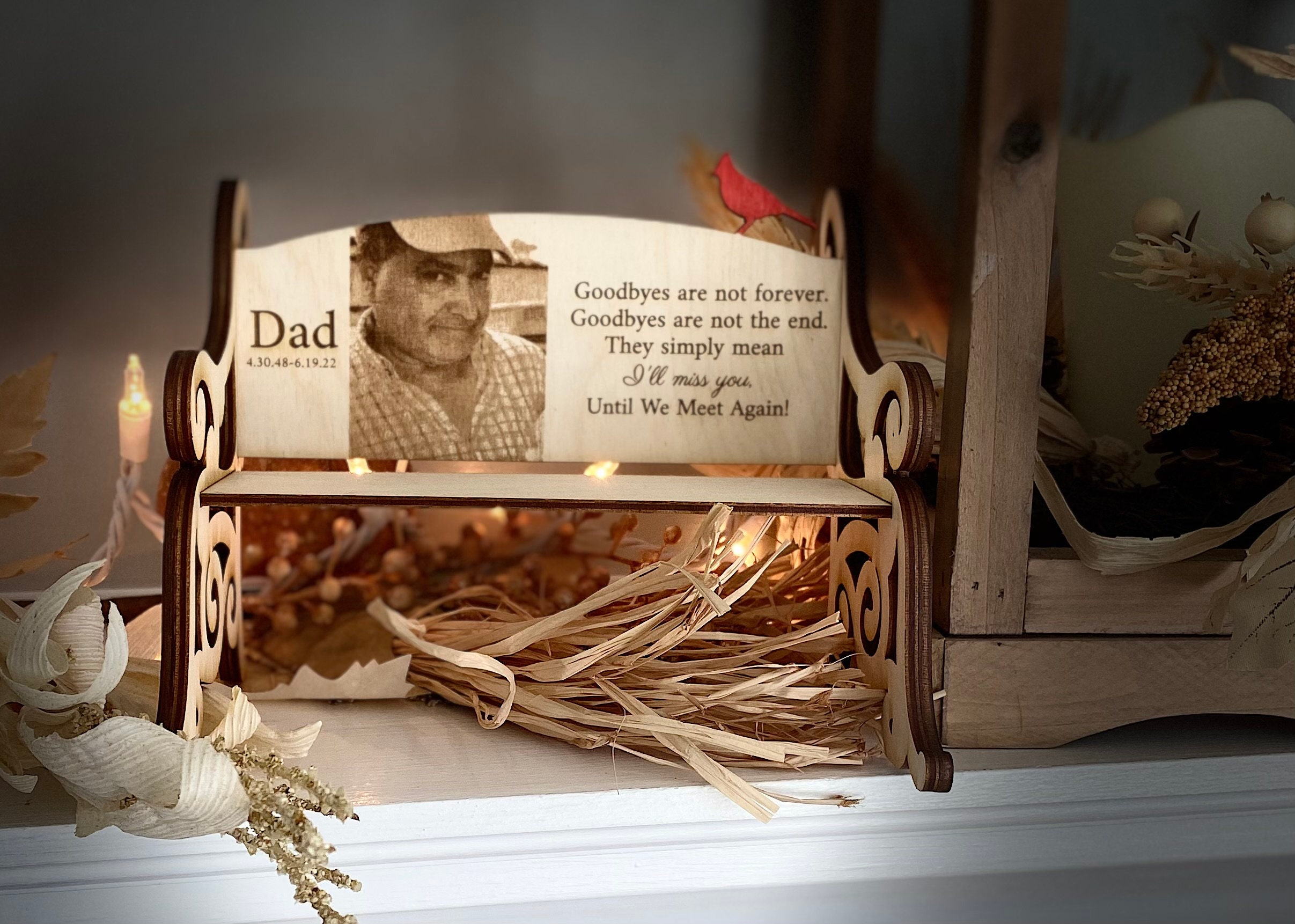 Memorial Wooden Mini Bench - Etsy