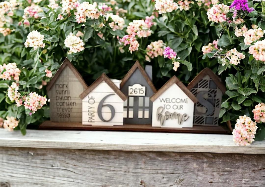 Personalized Wooden House Sets - Etsy