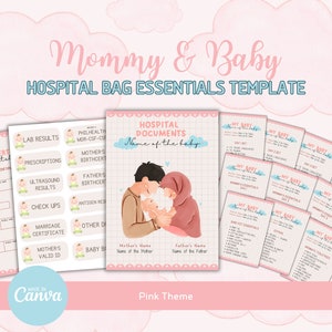 Baby Girl Hospital Bag Checklist, Canva Editable Hospital Documents ...