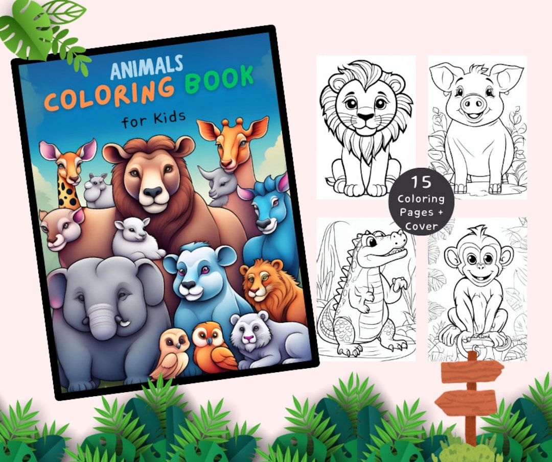 Animal Coloring Book for Kids Printables - Etsy