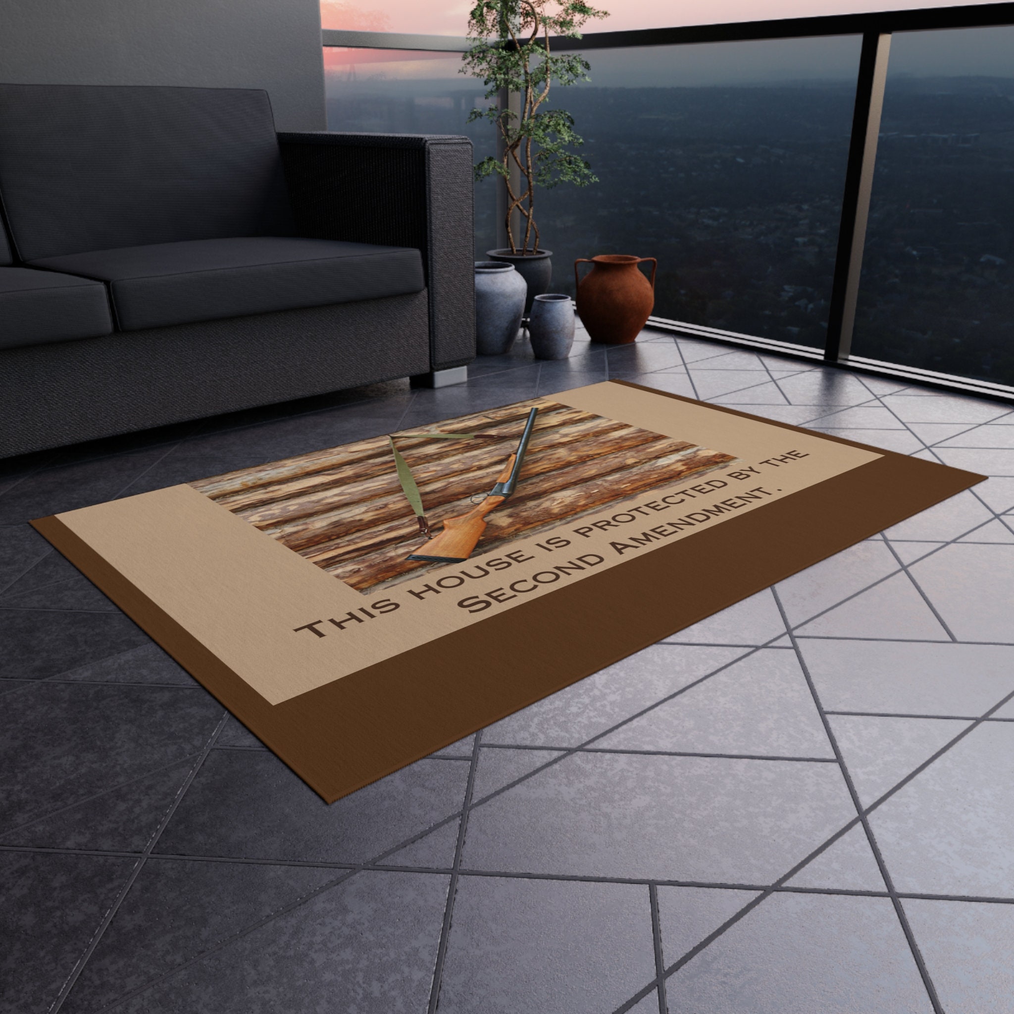 2nd Amendment Outdoor Rug Threatening Doormat Assert Your Rights - Etsy