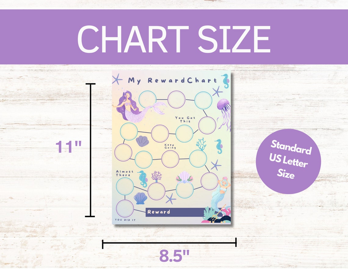 Mermaid Reward Chart Mermaid Behavior Chart Toddler Potty - Etsy