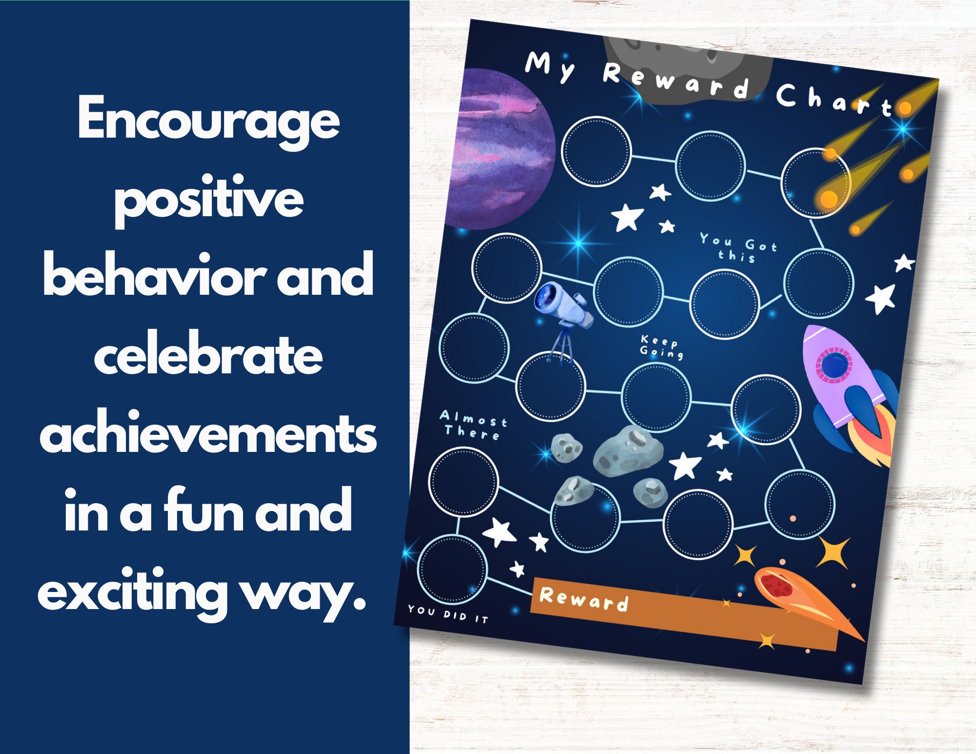 Space Reward Chart, Planet Behavior Chart, Toddler Potty Sticker Chart ...