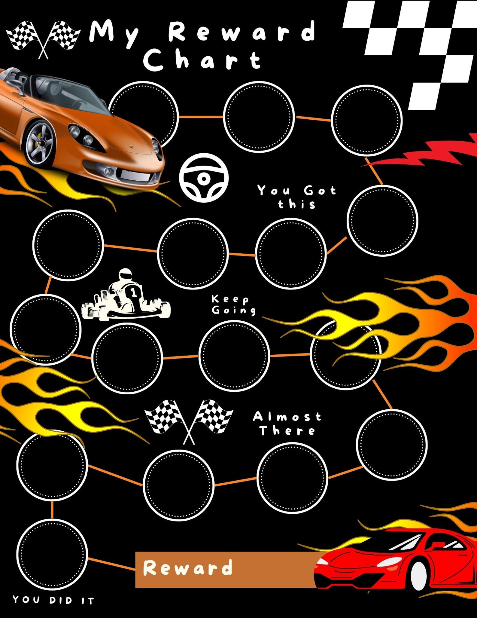 Race Car Reward Chart Race Car Behavior Chart Toddler Potty - Etsy