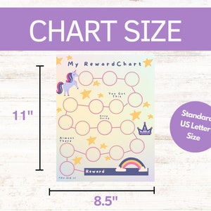 Unicorn and Rainbow Reward Chart, Unicorn Behavior Chart, Potty Sticker ...