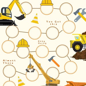 Construction Reward Chart Behavior Chart Toddler Potty - Etsy