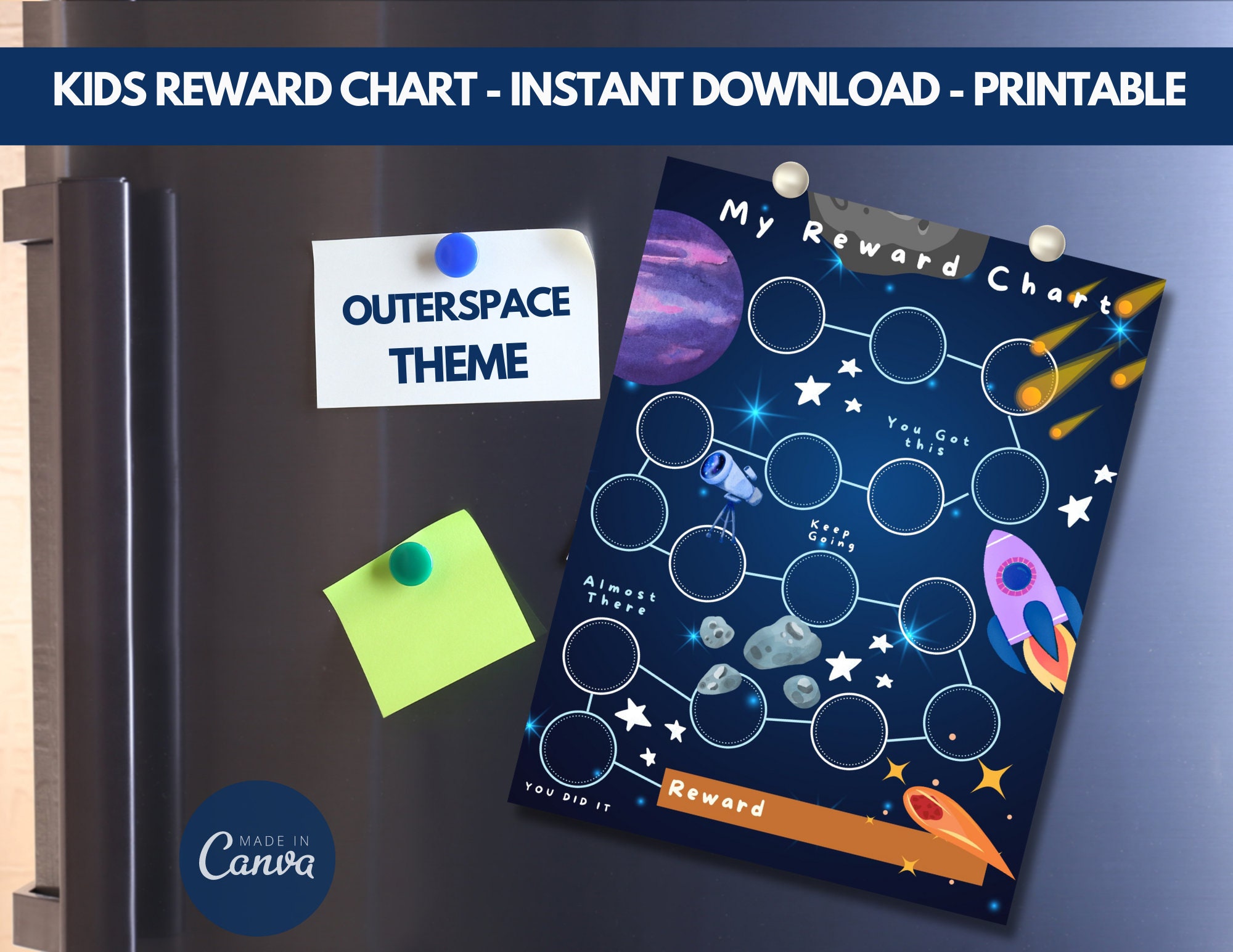 Space Reward Chart, Planet Behavior Chart, Toddler Potty Sticker Chart ...