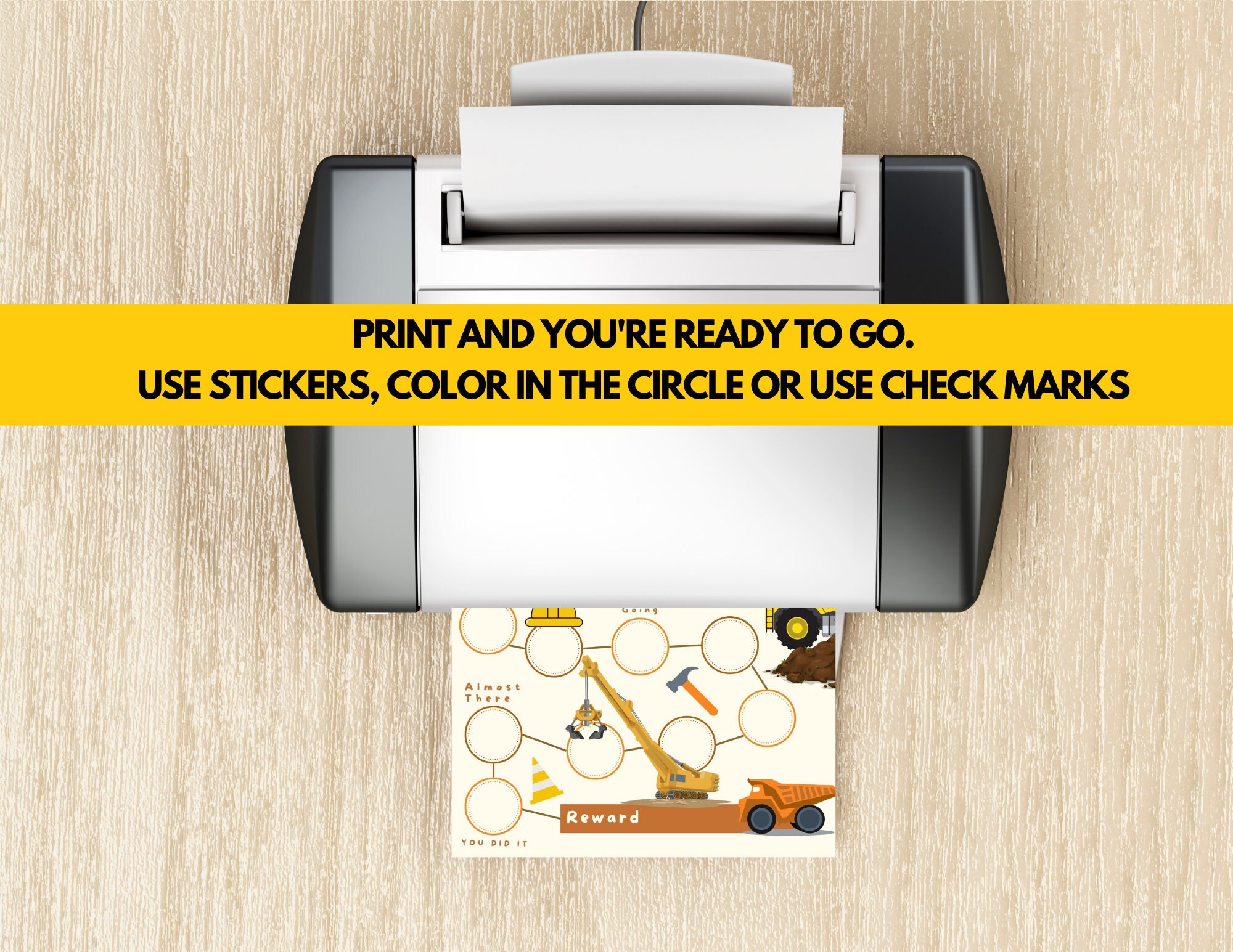 Construction Reward Chart, Behavior Chart, Toddler Potty Sticker Chart ...