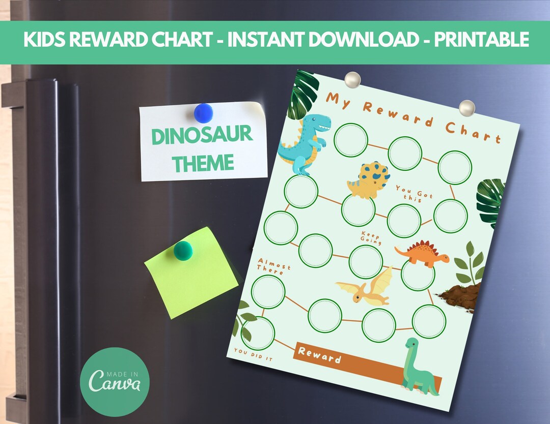 Dinosaur Reward Chart, Dinosaur Behavior Chart, Toddler Potty Sticker ...