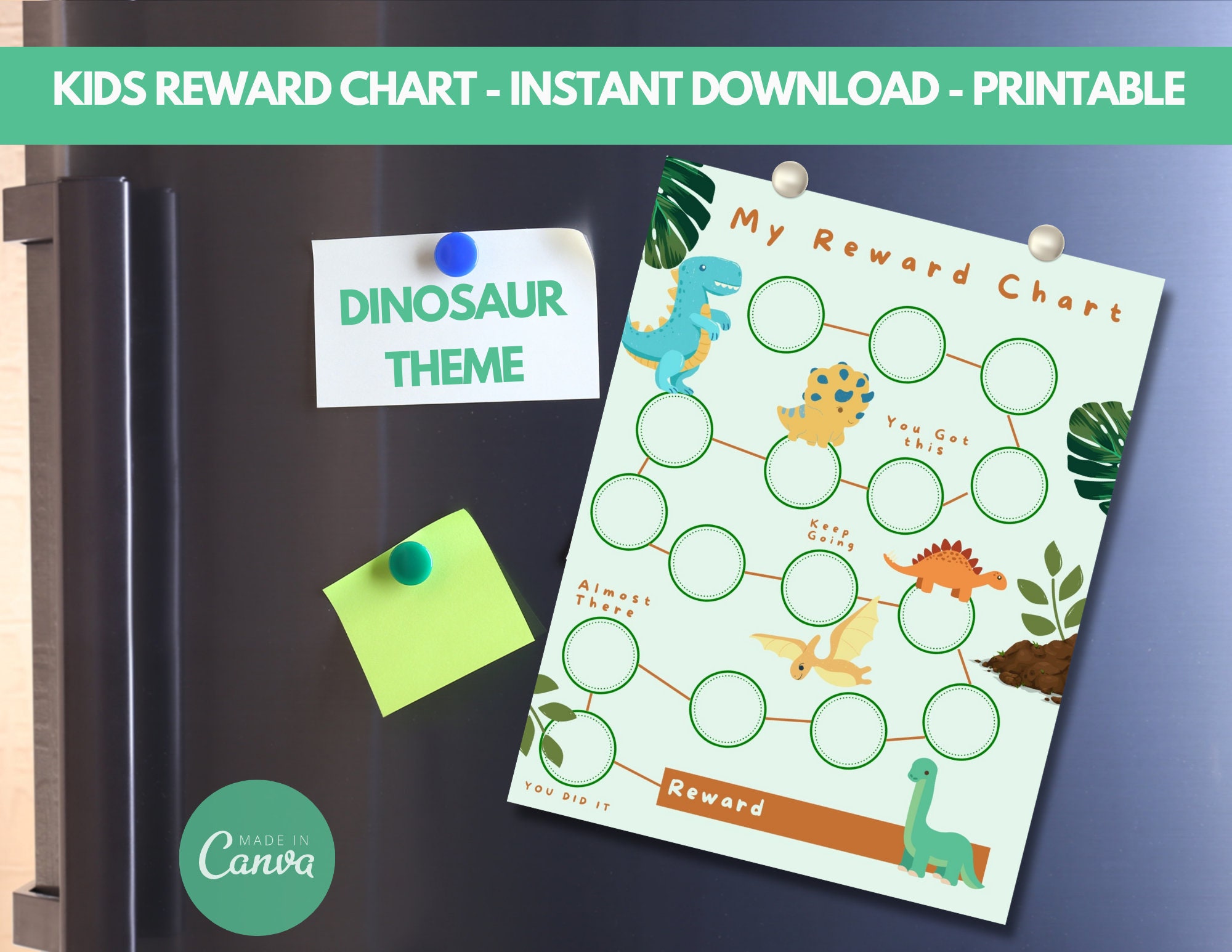 Dinosaur Reward Chart Dinosaur Behavior Chart Toddler Potty - Etsy