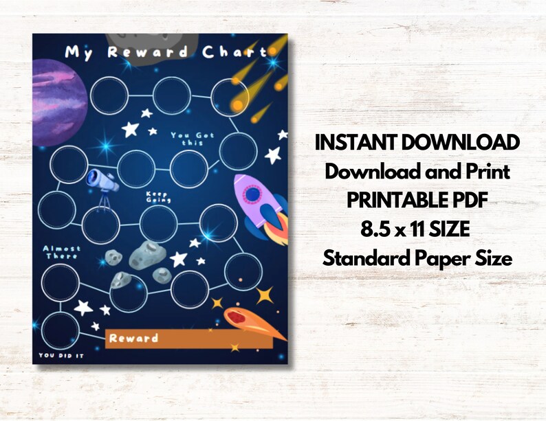 Space Reward Chart, Planet Behavior Chart, Toddler Potty Sticker Chart ...