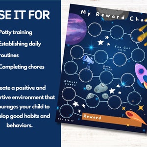 Space Reward Chart, Planet Behavior Chart, Toddler Potty Sticker Chart ...