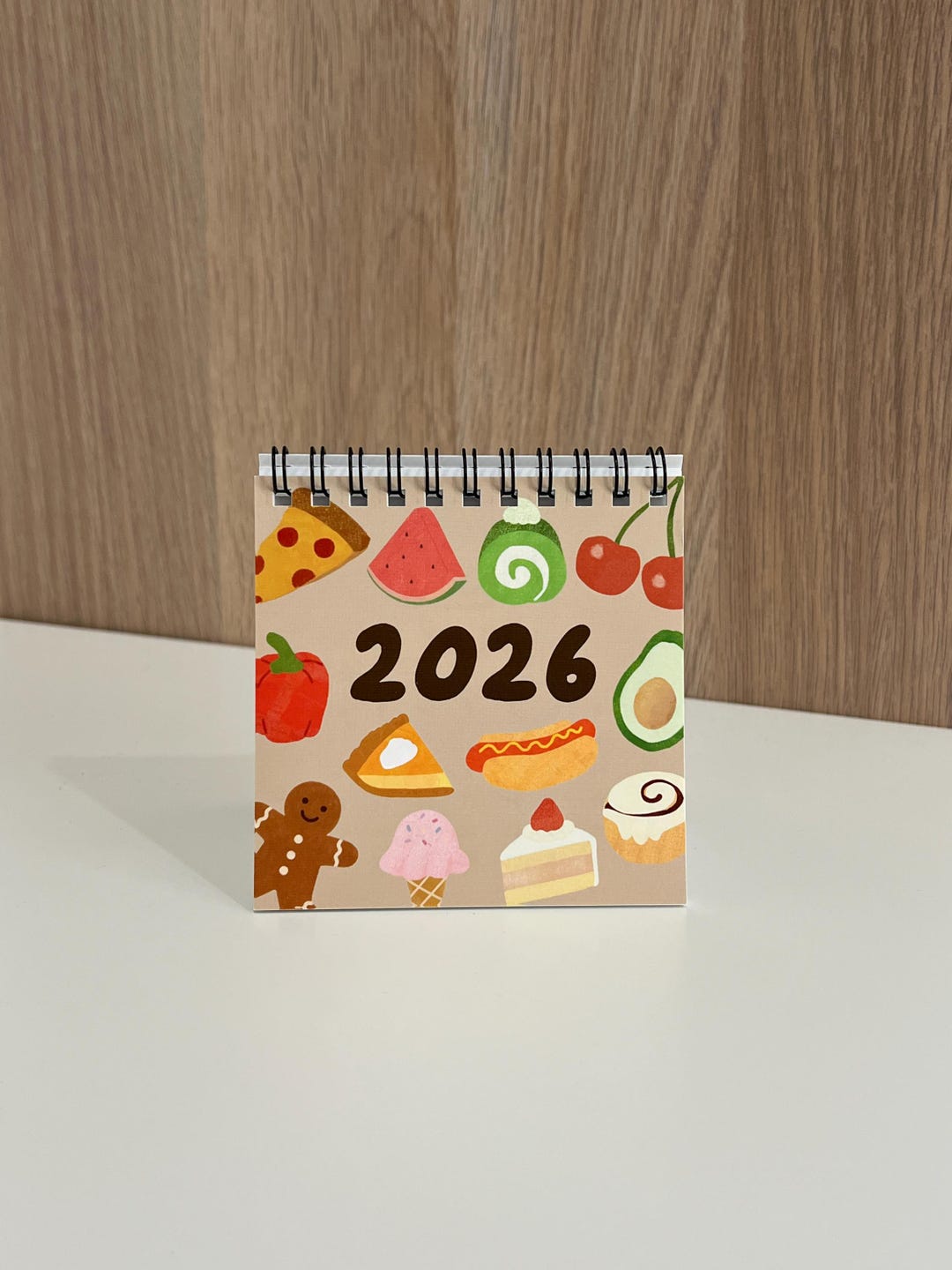 2026 Mini Desk Calendar Cute Food Theme – Small 12-month Desktop ...