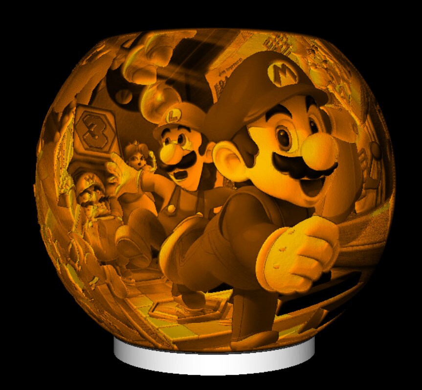 3D Printed Mario Brothers Night Light / Lithopane / Sphere - Etsy