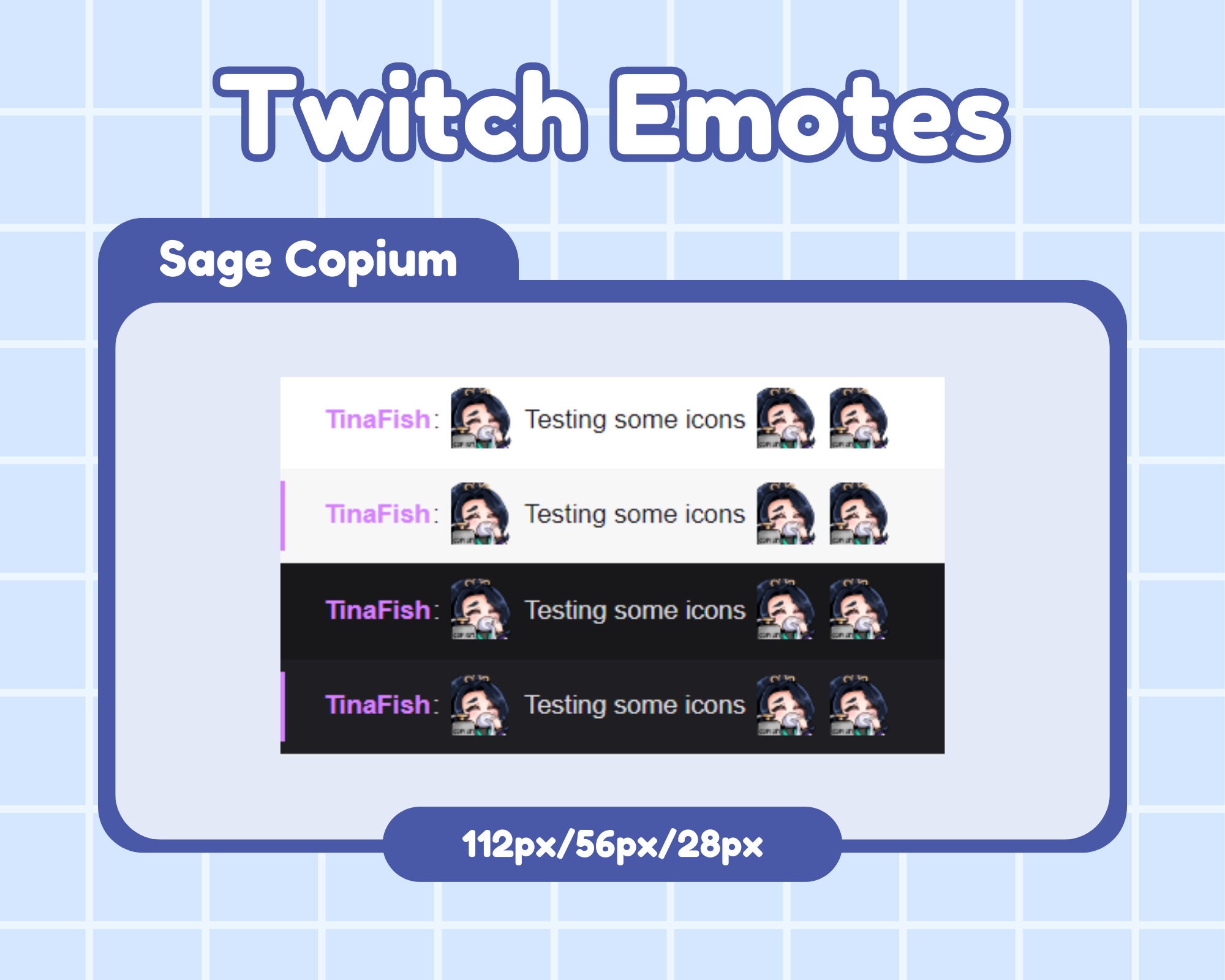 Cute Valorant Sage Copium Emote Premade Emotes Sticker for Streamers ...