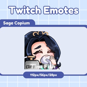 Cute Valorant Sage Copium Emote Premade Emotes Sticker for Streamers ...