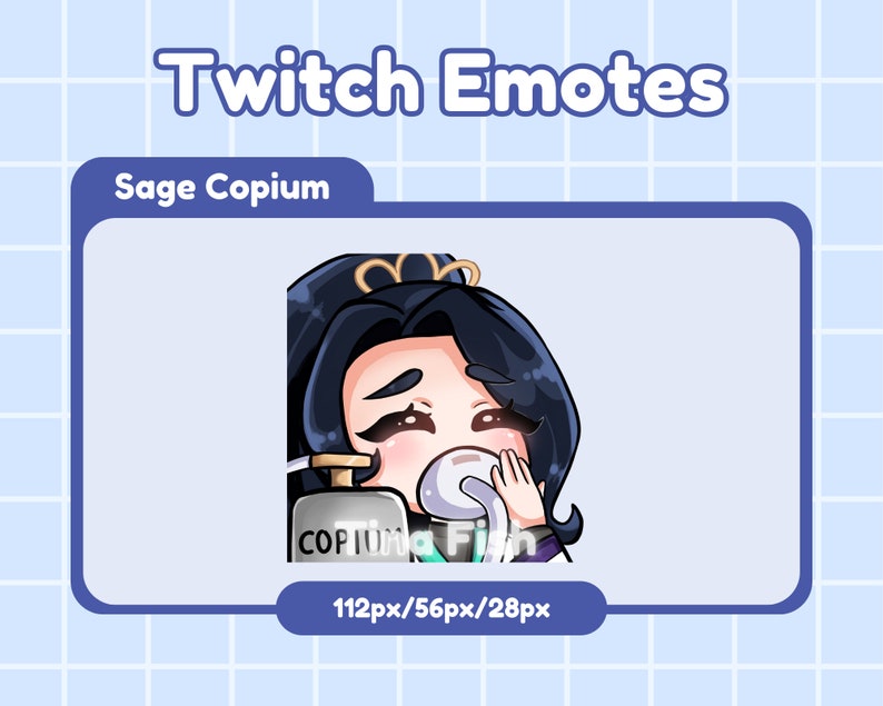 Cute Valorant Sage Copium Emote Premade Emotes Sticker for Streamers ...