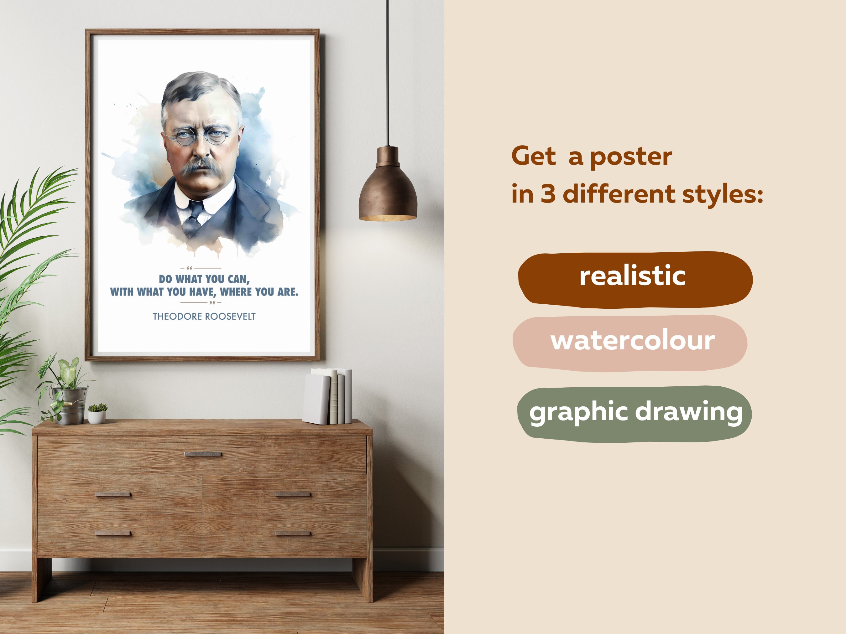 Theodore Roosevelt Poster US Presidents Motivational Quotes - Etsy