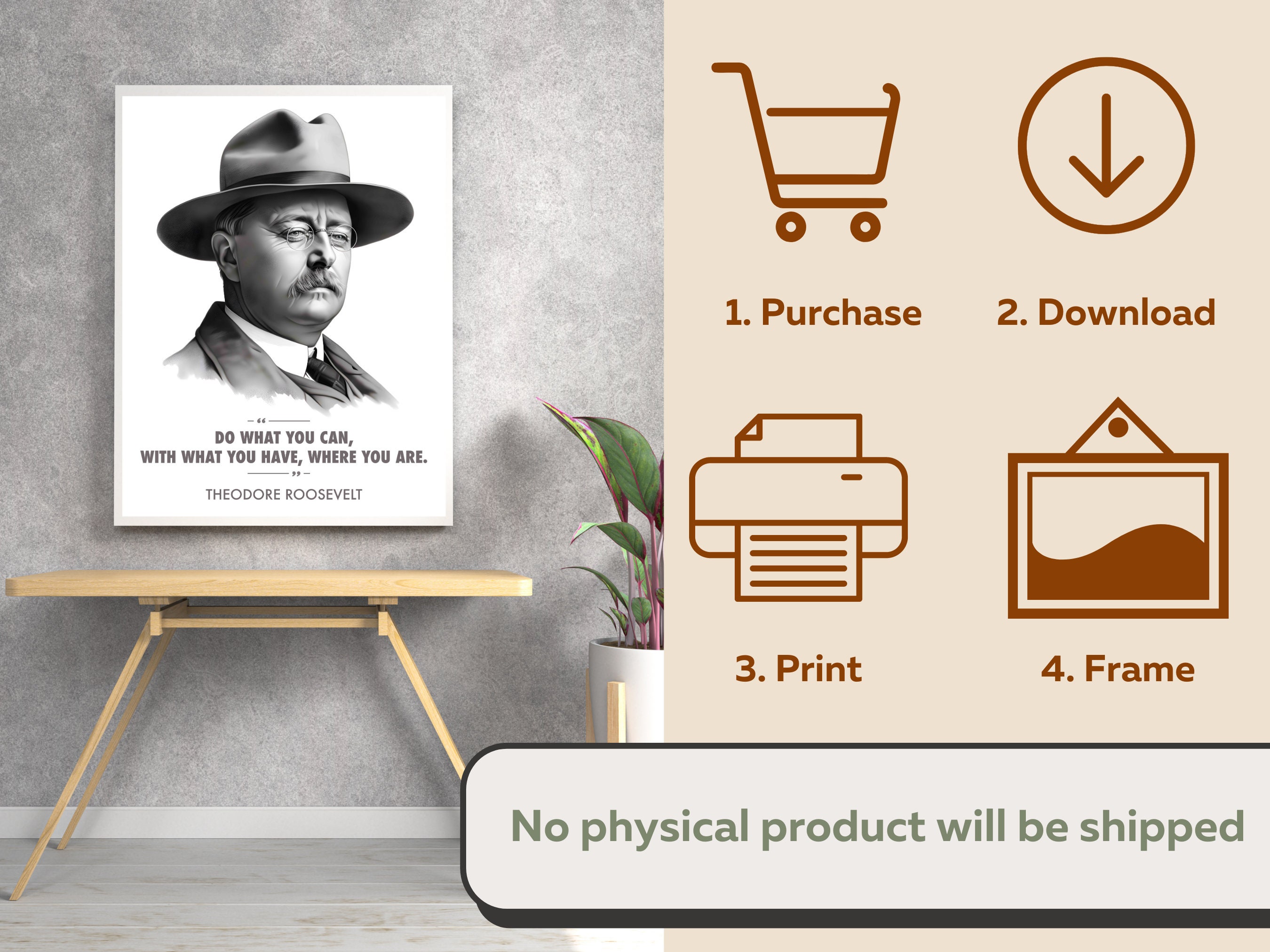 Theodore Roosevelt Poster US Presidents Motivational Quotes - Etsy