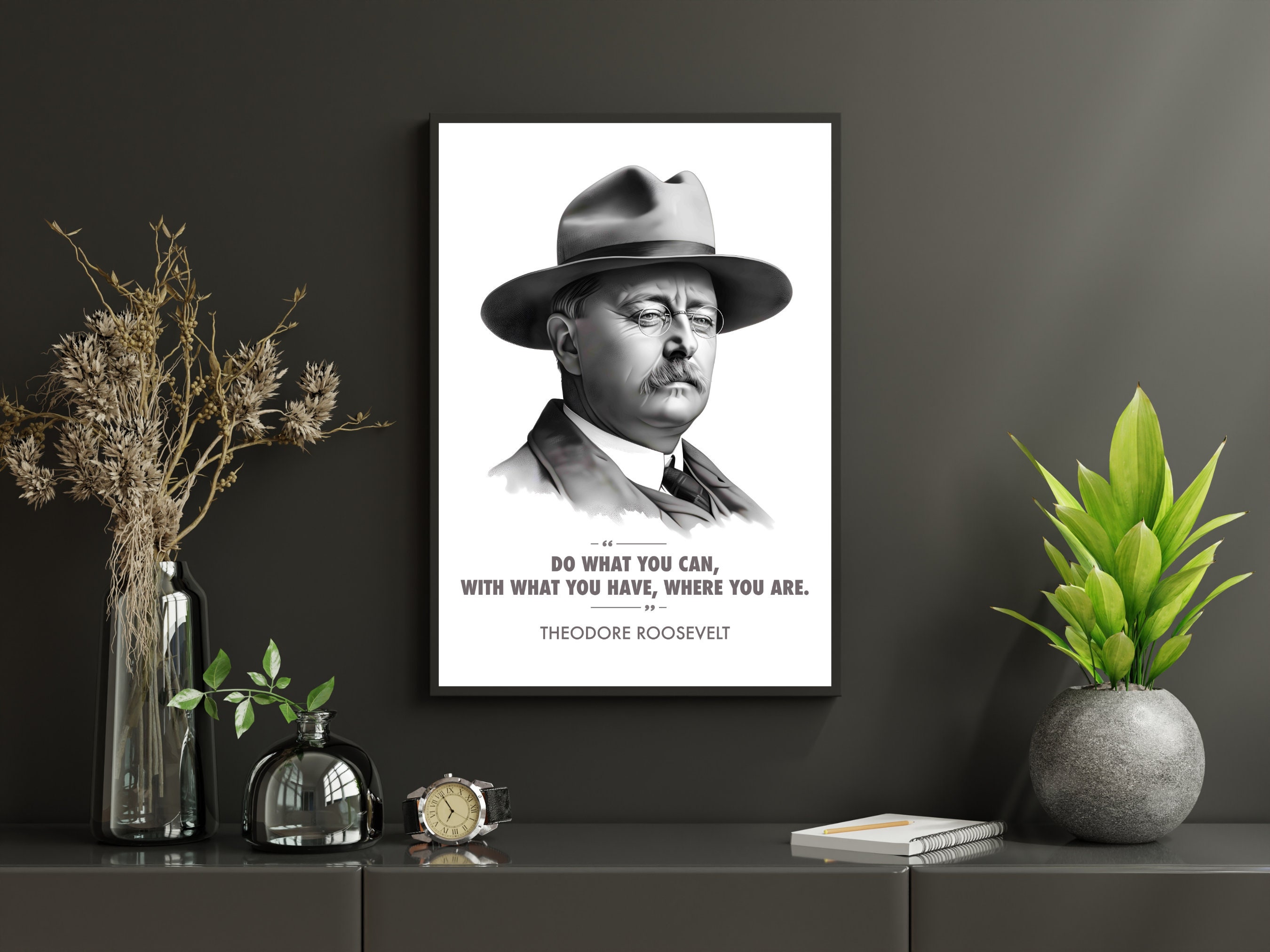 Theodore Roosevelt Poster US Presidents Motivational Quotes - Etsy
