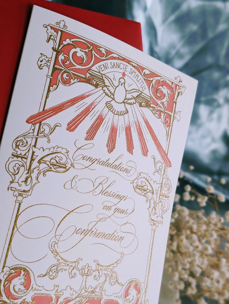 Confirmation Card - Congratulations and Blessings Card, Sacraments Card ...