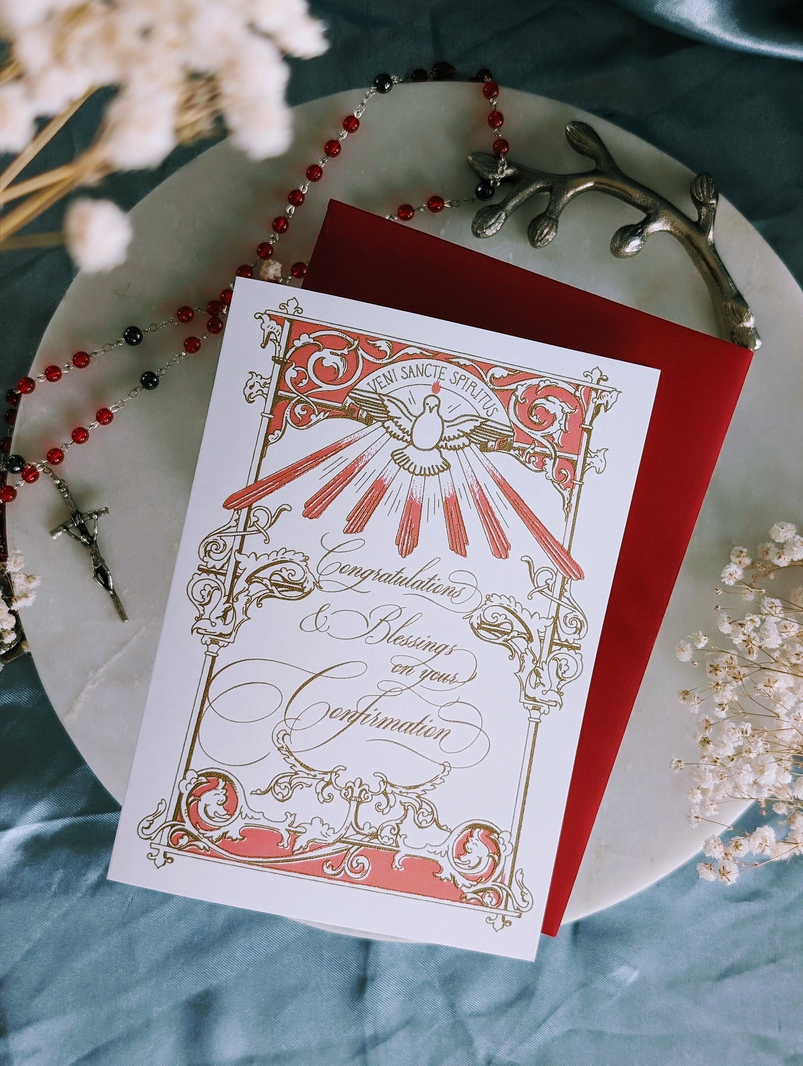 Confirmation Card - Congratulations and Blessings Card, Sacraments Card ...
